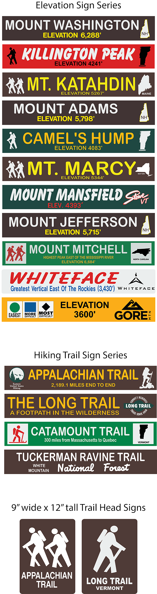 Authentic Trail Signs- Hiking Trail Signs