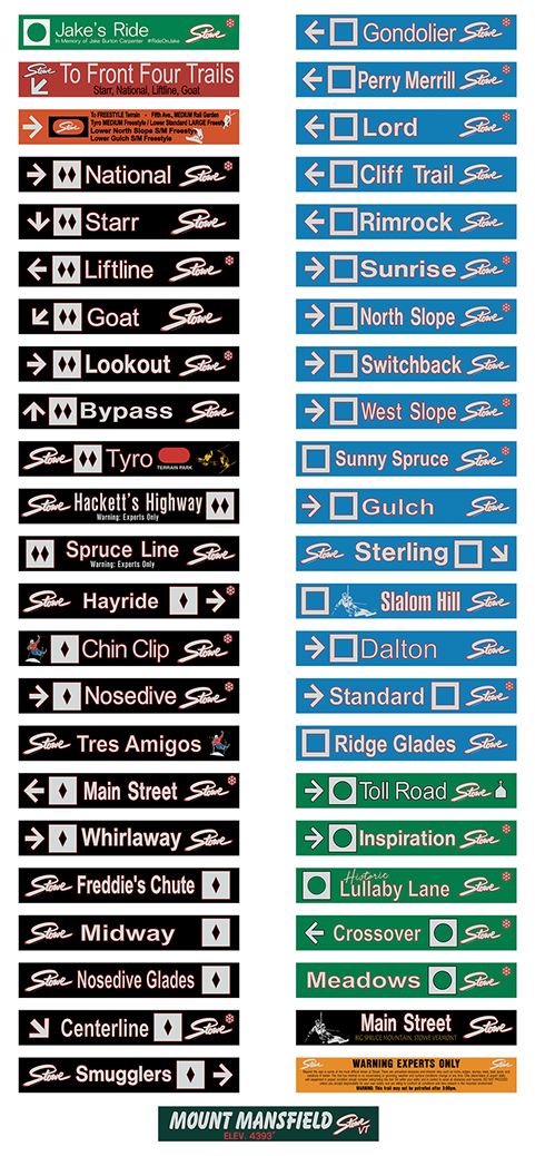 Authentic Trail Signs- Stowe